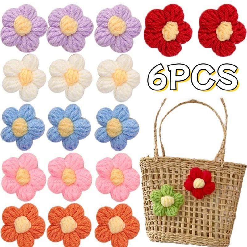 Applique Bunga Rajutan Tangan, Rekaan Kelopak Bunga Comel, Tampalan ...