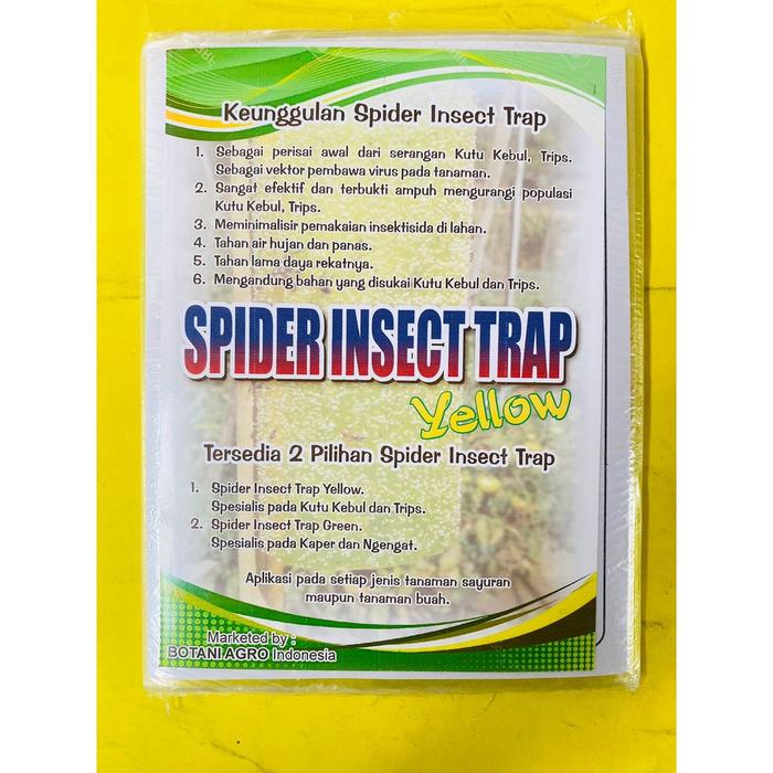 Jual lem perangkap kutu kebul ngengat SPIDER INSECT TRAP isi 100 lembar ...