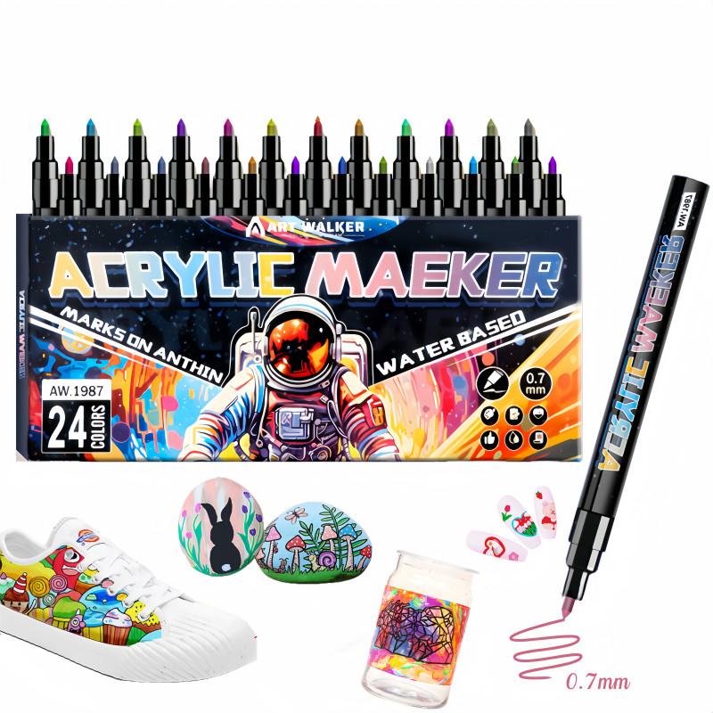 0.7mm Acrylic Paint Pens Set Painting Stackable Model Coloring - TikTok ...