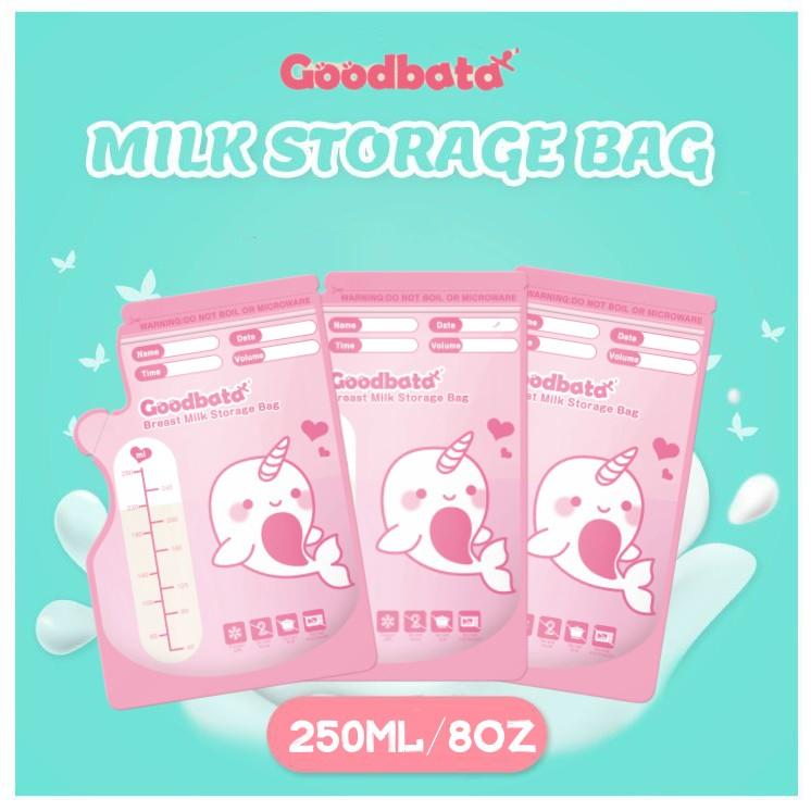Goodbata Breastmilk Storage Bag 30pcs/Box Double Lock 8oz ba - TikTok ...