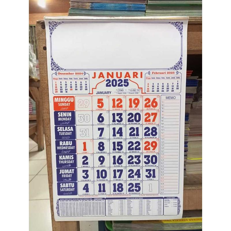 KALENDER DINDING KALENDER KERJA UKURAN KECIL TAHUN 2025 TERBARU - Shop ...