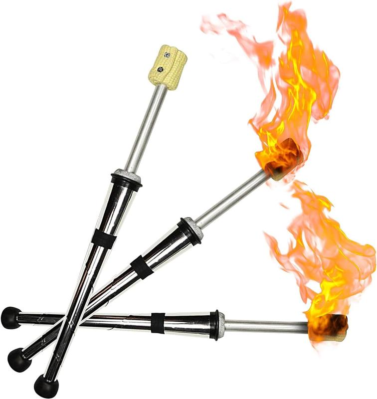 Fire Torch Juggling Club - Silver Set of 3 Fire Juggling Torches ...