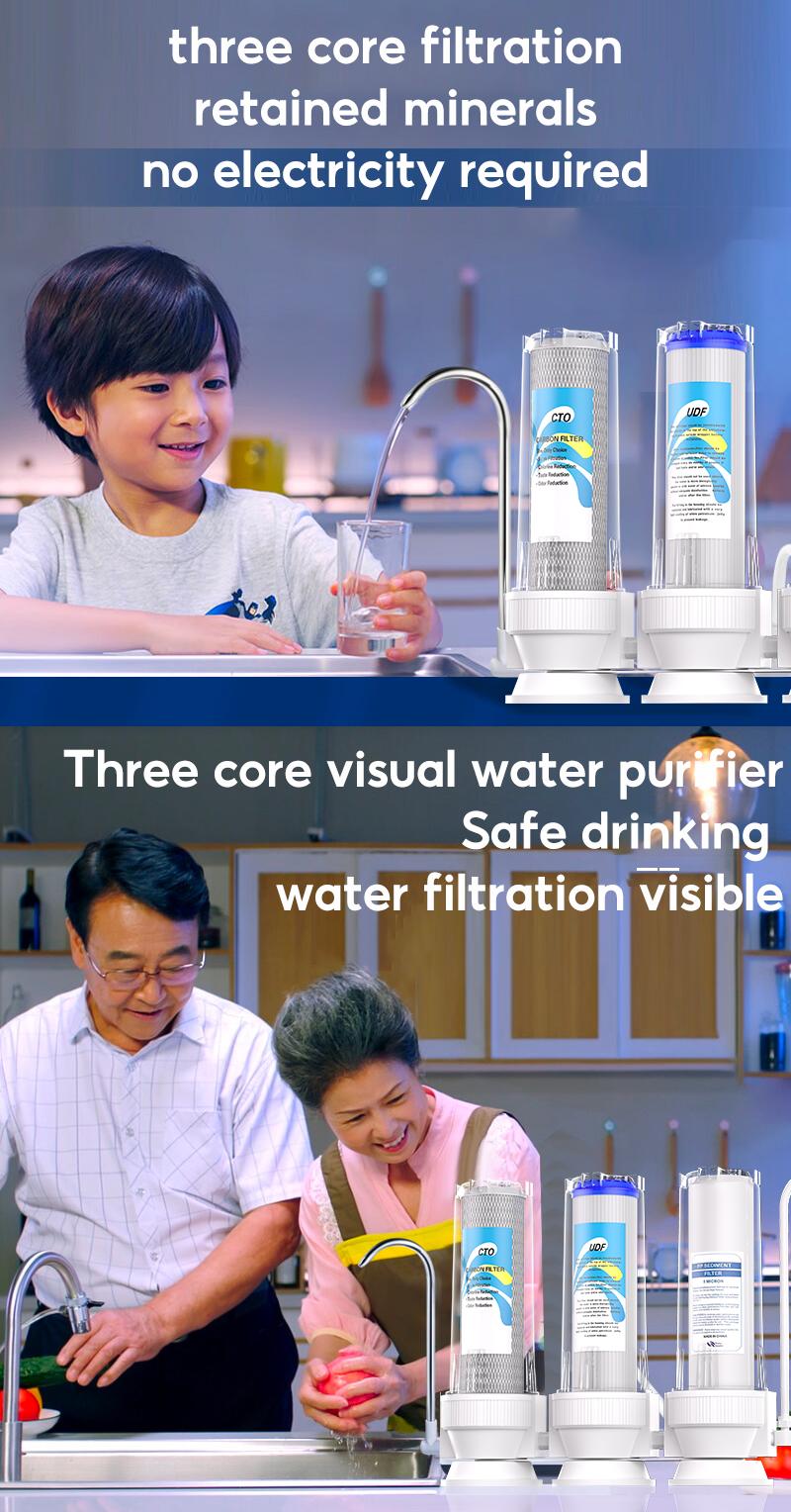 Tixx 3 in 1 Water Purifier Alkaline Tap Water Three-Layer Filter ...