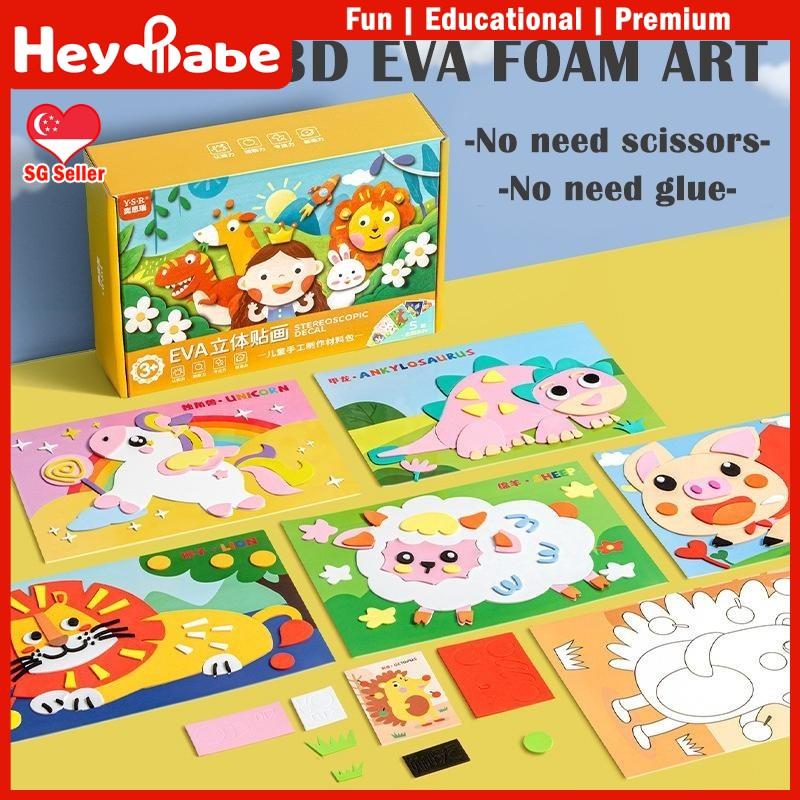 【12pcs in box】3D EVA Foam Sticker Art, DIY artwork for kids. - TikTok ...