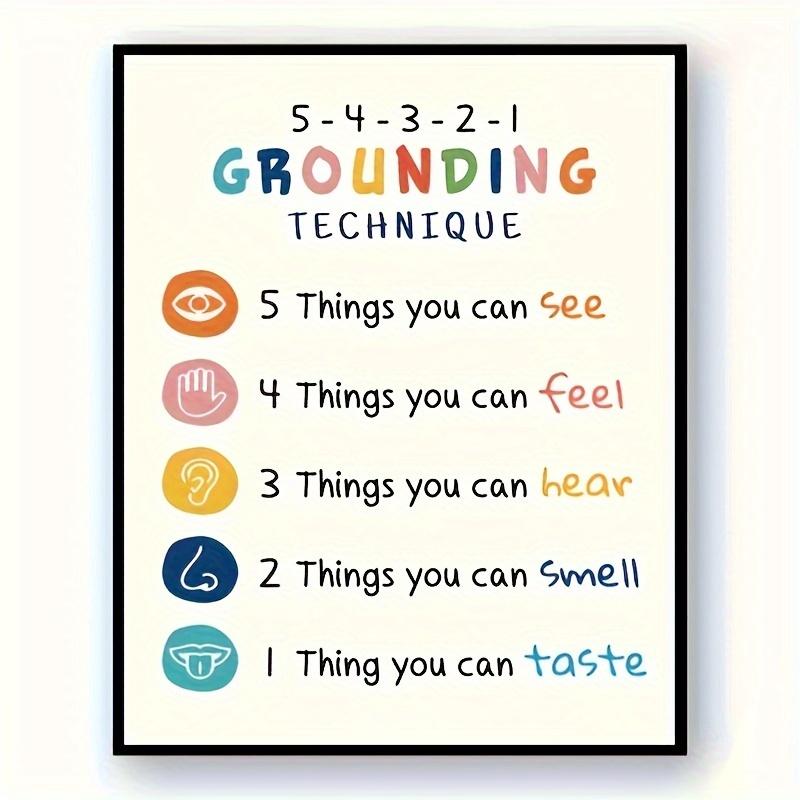 1pc Anxiety Relief Grounding Technique Poster - Modern Home - TikTok ...