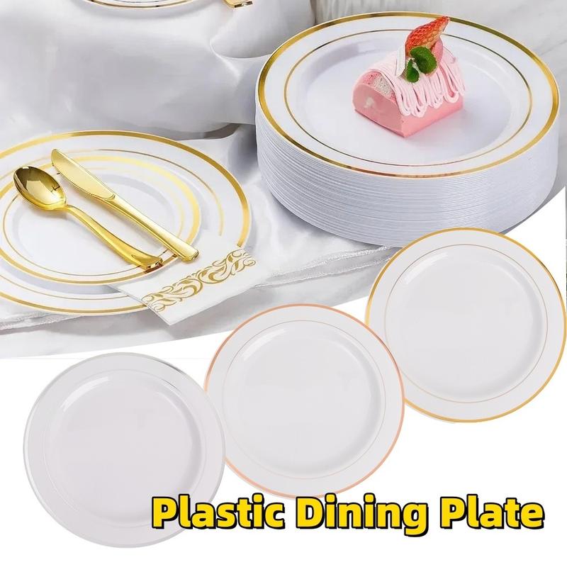 Gold Color Disposable Plastic Western Food Plate Food Grade Plates ...