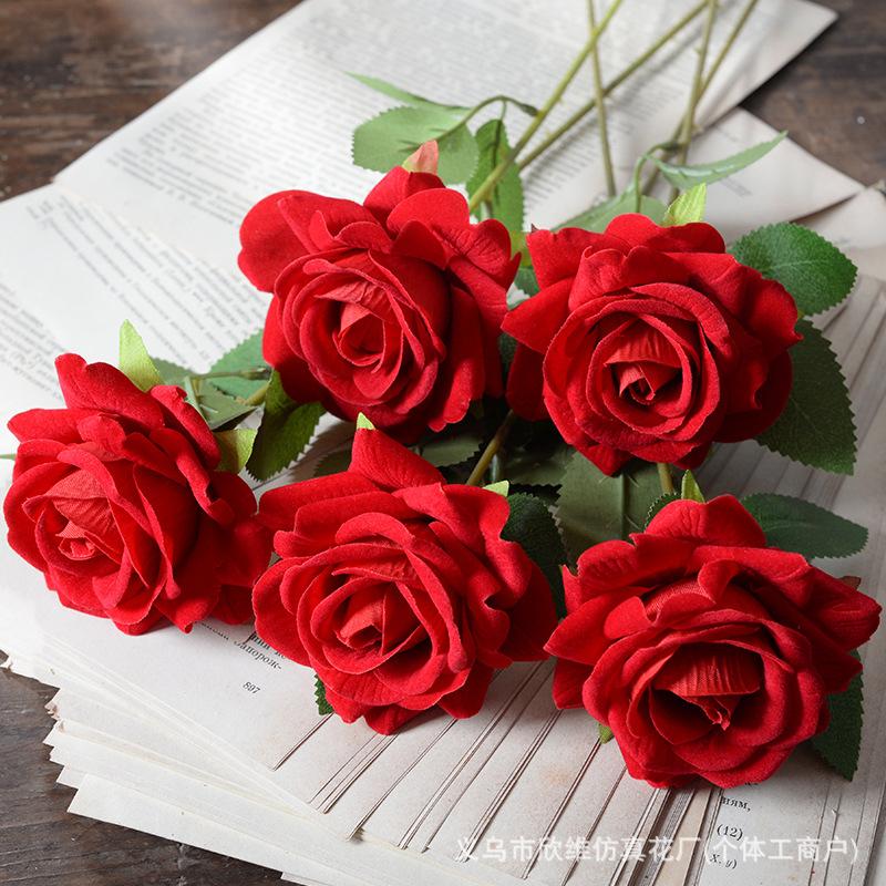 Mawar Kain Flanel Tiruan, Bunga Hiasan, Hiasan Rumah Hari Valentine ...