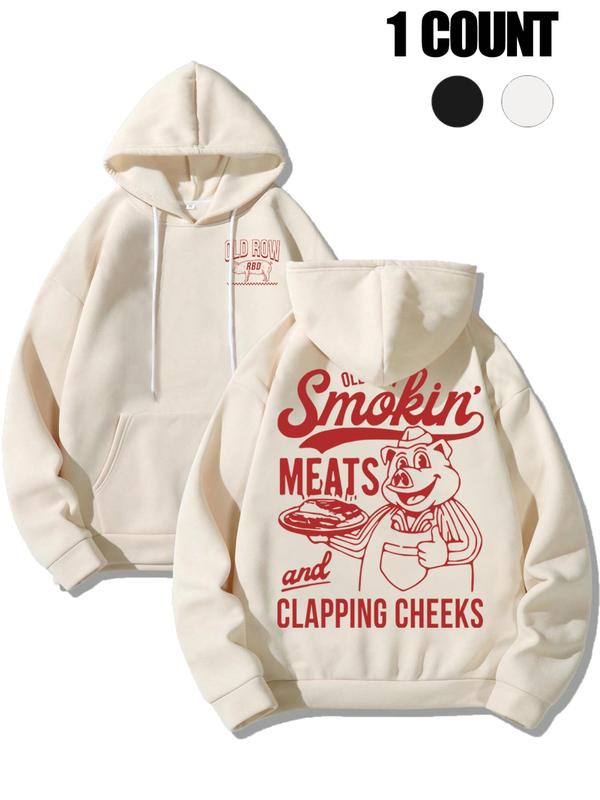Men's Regular Fit Smoking Meat & Clapping Cheeks Print Hoodi - TikTok Shop