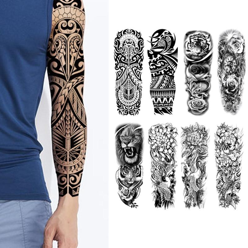 48*17cm Men's Arm Temporary Tattoo Waterproof Magic Sticker Party ...
