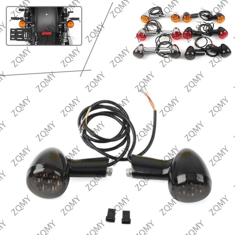 1Pair Motorcycle LED Rear Turn Signals Integrated Brake Running ...