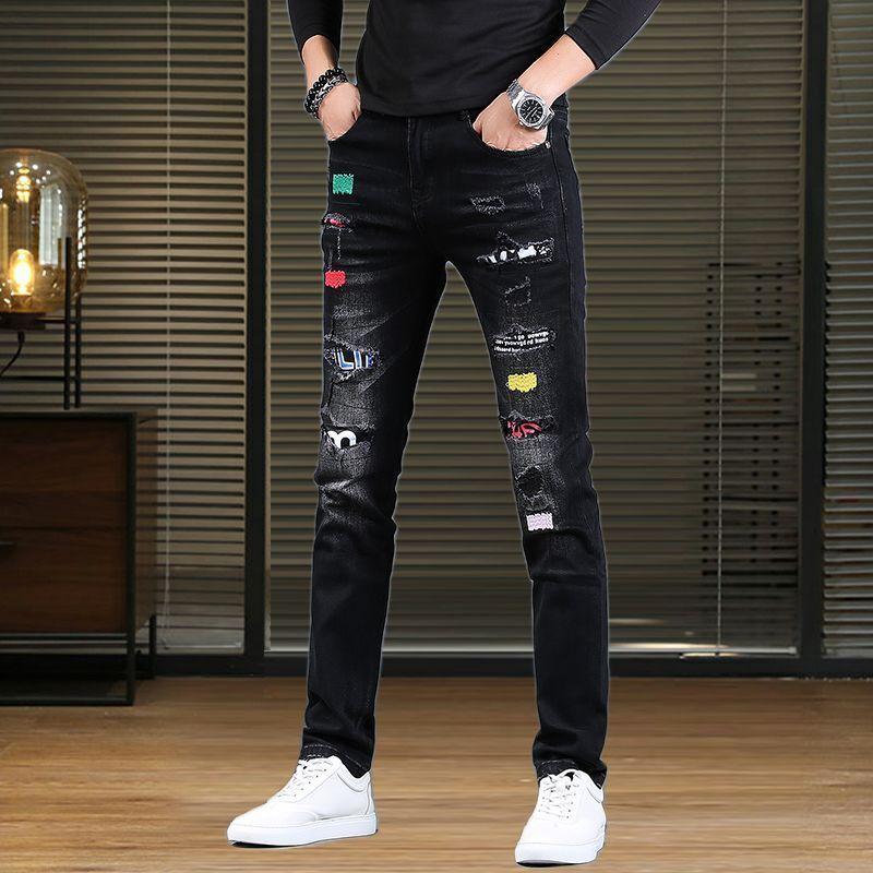 Seluar Jeans Hitam Bersulam Lelaki, Gaya Sama seperti Penilaian ...