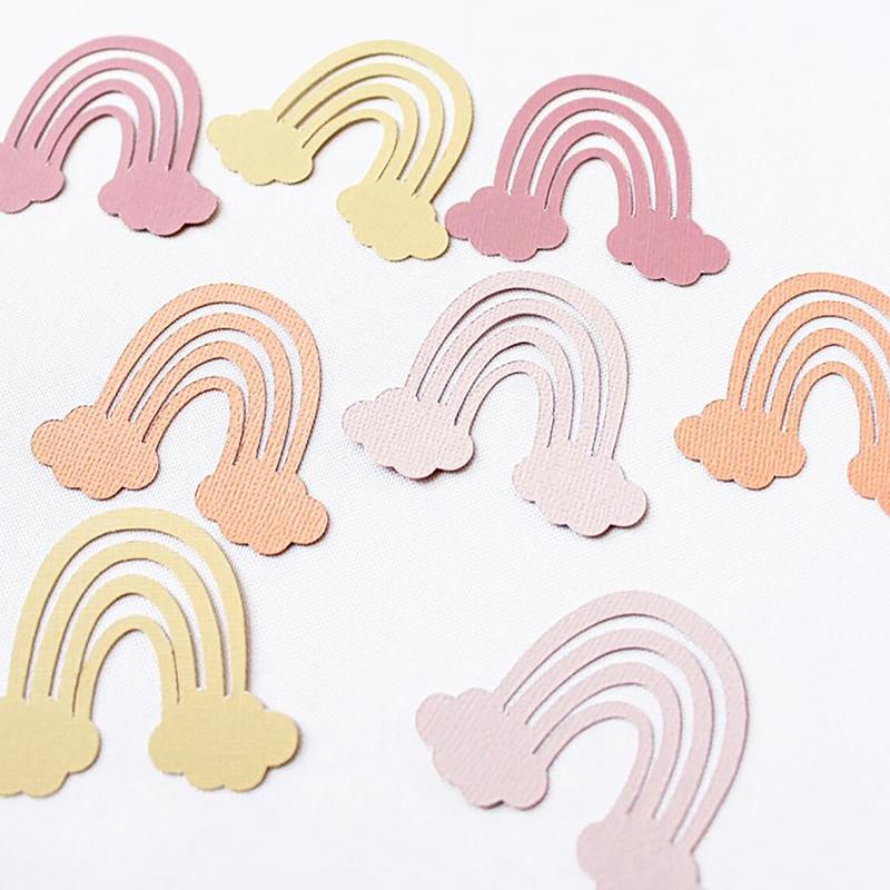 100Pcs Bobo Bohemian Theme Decoration Boho Rainbow Paper Confetti ...