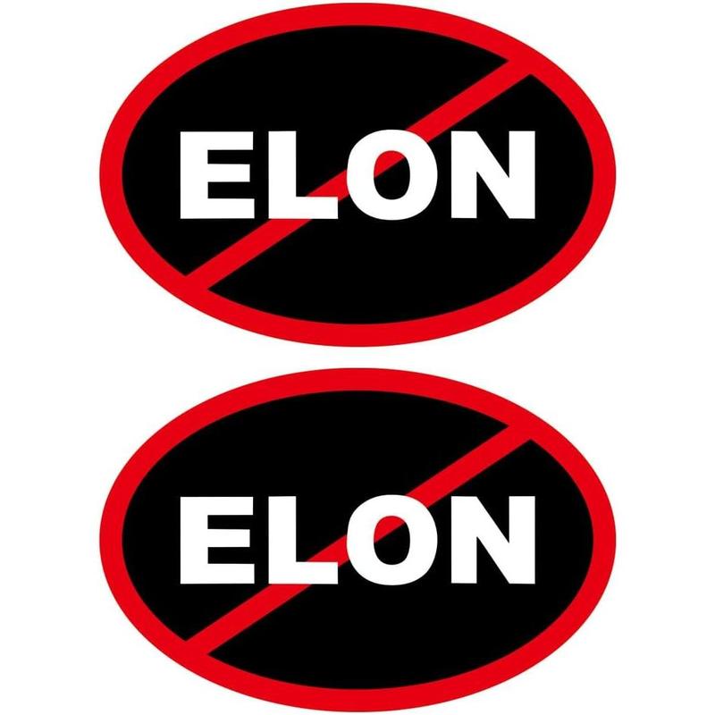2 Pack Anti Elon Elliptical NO Magnet for Tesla Owners Musk Went ...