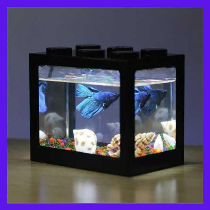 Akuarium Mini Lego Block Akrilik dengan LED Berwarna - TOPINCN - Shop ...