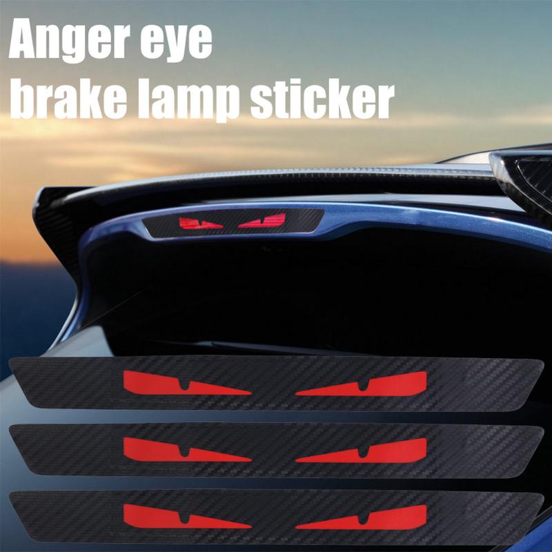 Carbon Fiber Angry Eye Brake Light Sticker Brake Tail Light Safety ...