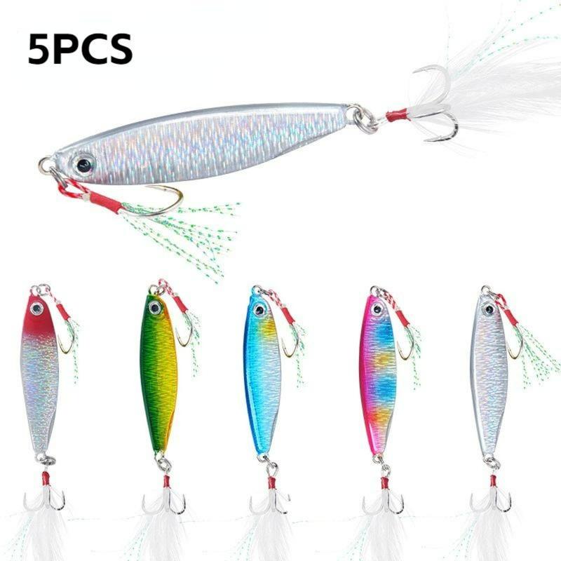 5Pcs Metal Spoon Jigs Carp Fishing Lure 7g 10g 15g 20g Crankbait ...