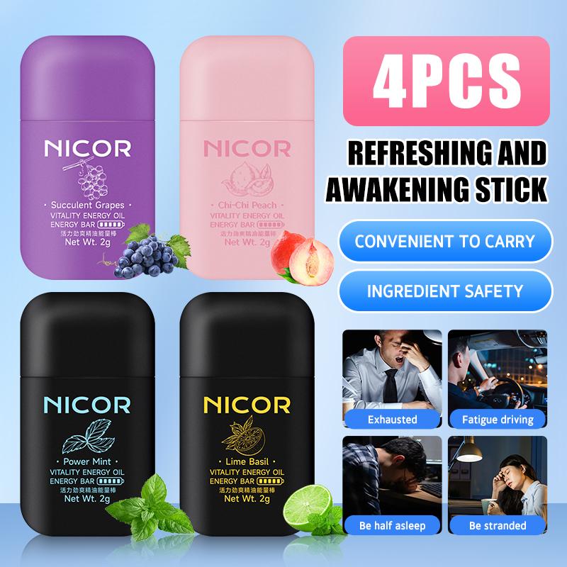 [4PC SET] Dual Hole Vitality Oil Energy Bar Cool Nose Nasal Inhaler ...