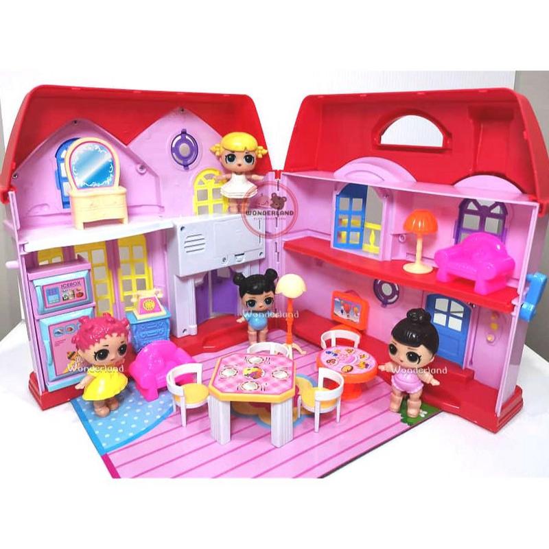 Little Lol surprise doll Dream house 4 in 1 set Rumah LOL Rumah ...