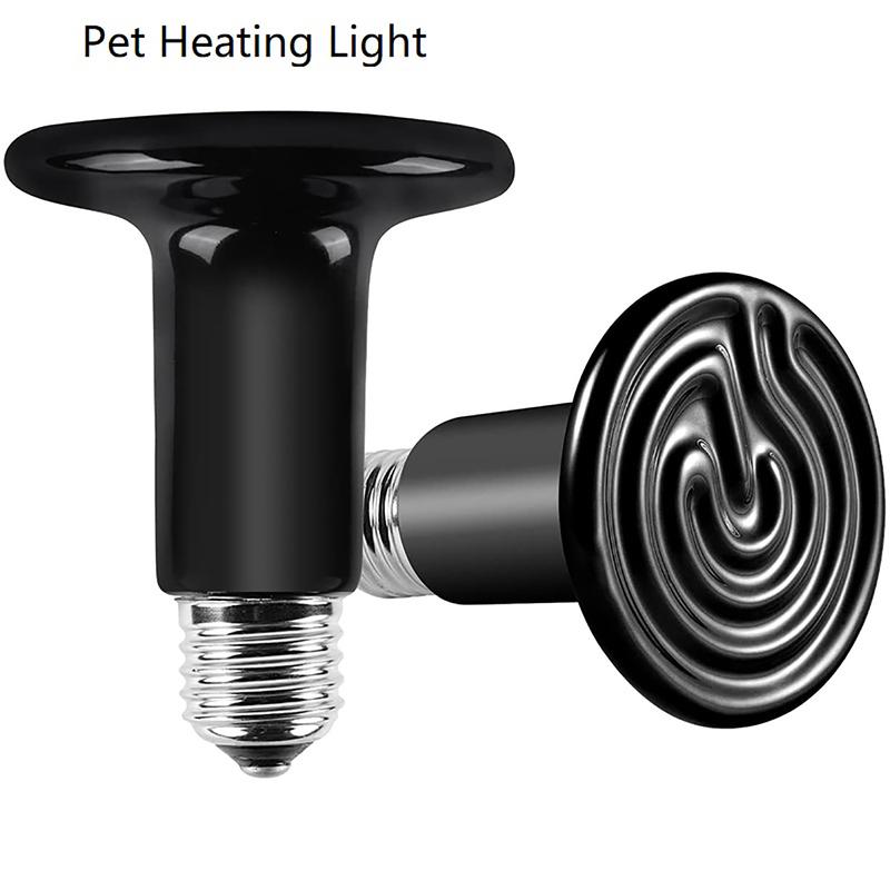 Reptile Lamp 25W-50W Pet Heating Light Bulb Black Ceramic Emitter ...
