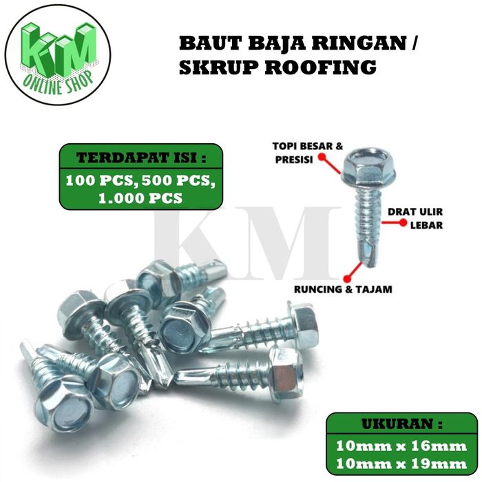 Promo Baut baja ringan Skrup Baja Ringan Canal Roofing Sekrup paku ...