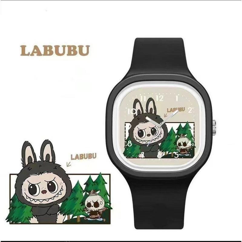Square Labubu Watch Silicone Quartz Student Labubu Hot Cartoon - TikTok ...