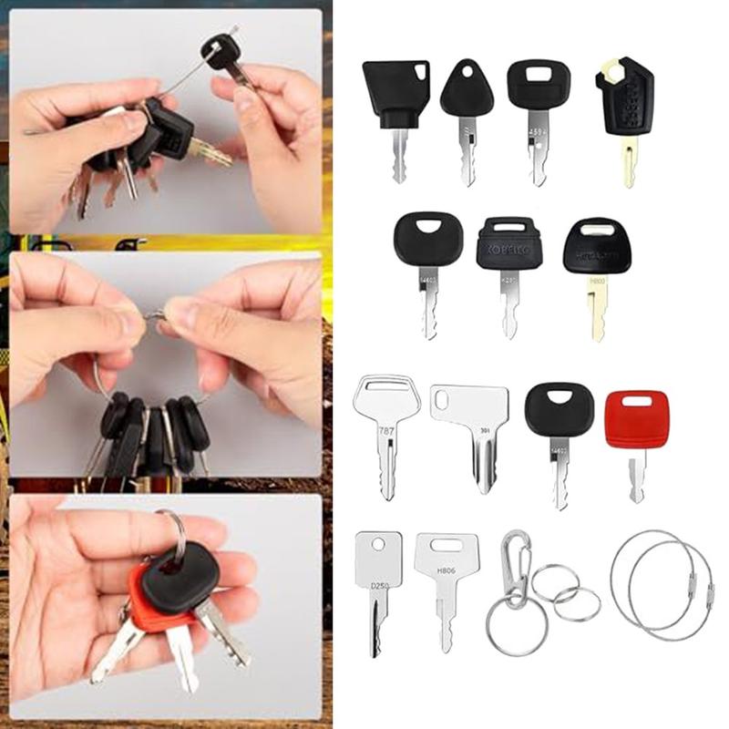 18 PCS Lgnition Starter Key Set Replacement Excavator for Agricultural ...