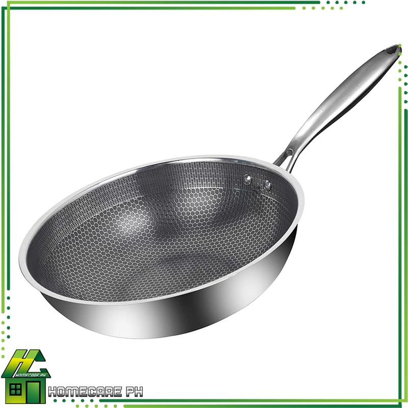 Stainless Steel Honeycomb Wok Pan/Frying Pan Non Stick Fryin - TikTok ...