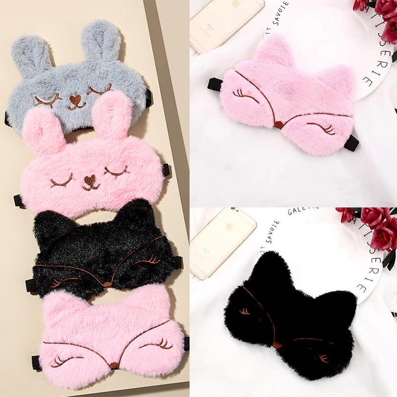 Cute Cartoon Plush Sleeping Eye Mask Comfortable Sleep Mask Sleep ...