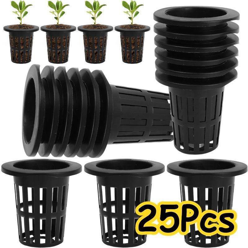 25Pcs Planting Cup Basket Garden Slotted Mesh Net Cups Round - TikTok ...