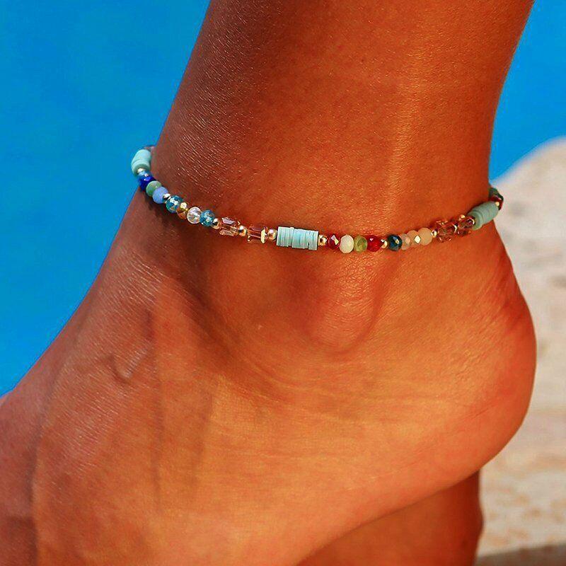 Boho Handmade Crystal Bead Anklet Bracelet Foot Chain Beach Anklet ...