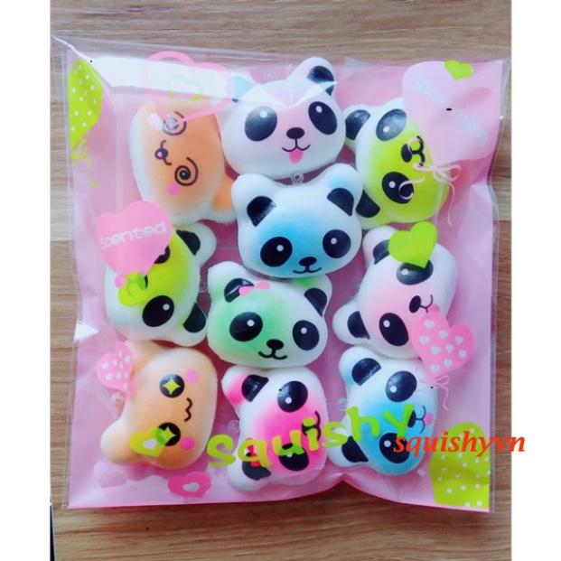 COMBO 10 squishy mặt gấu dẻo màu mẫu mới 2024 10 đồ chơi Squishy ...