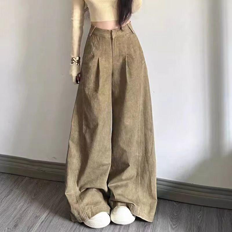Seluar Jeans Pinggang Tinggi, Gaya Amerika, Warna Khaki Dalam, - TikTok ...