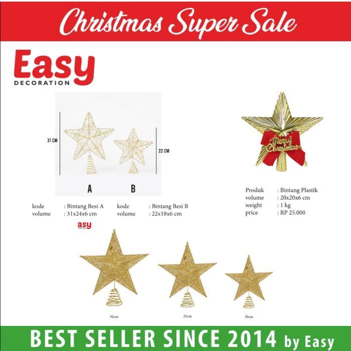 Hiasan Bintang Natal Toppers Pohon Natal Top Star - Reguler ...