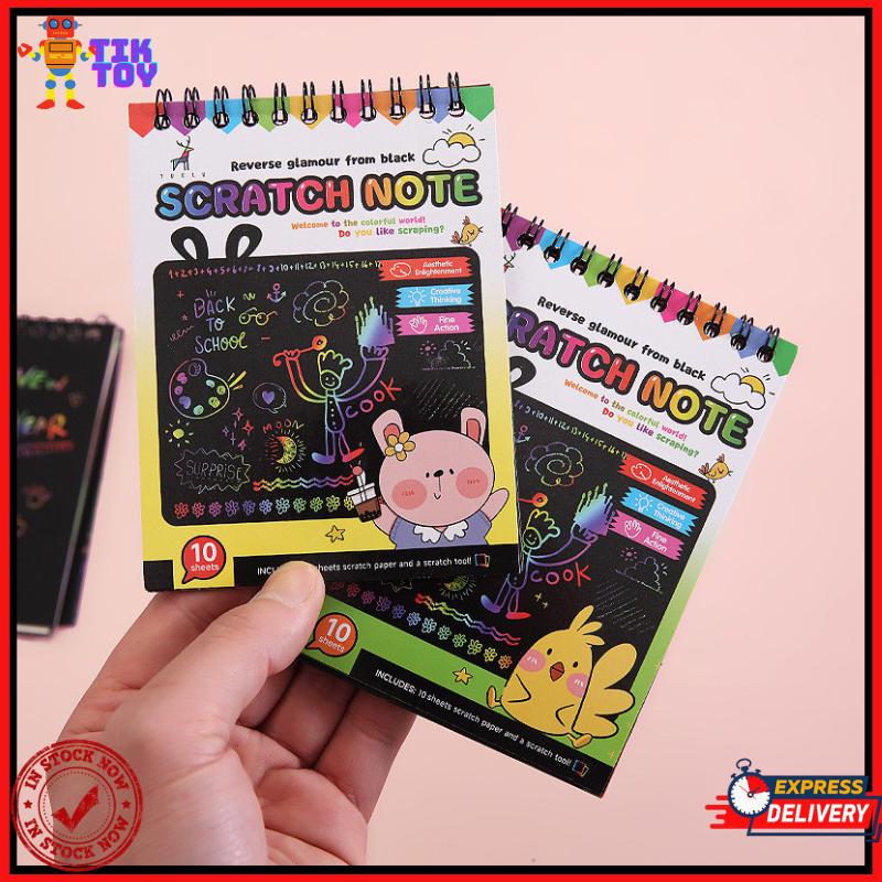 Rainbow Scratch Notebook Magic Drawing Painting Paper Notebook - TikTok ...