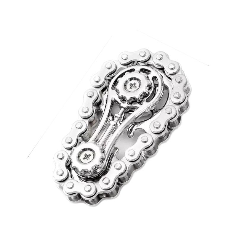 Gear Chain Fidget Spinner Stress Relief Toy Metal Spinner Bicycle ...