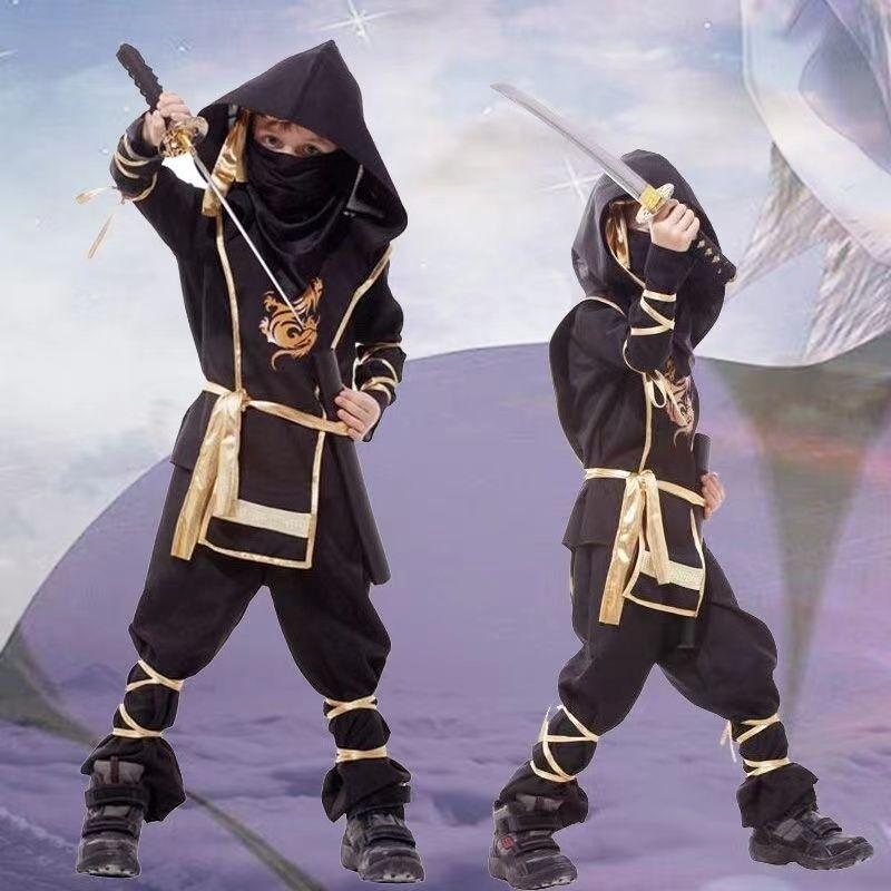 Kostum Ninja Kanak-kanak, Tema Halloween, Penampilan Samurai - TikTok ...