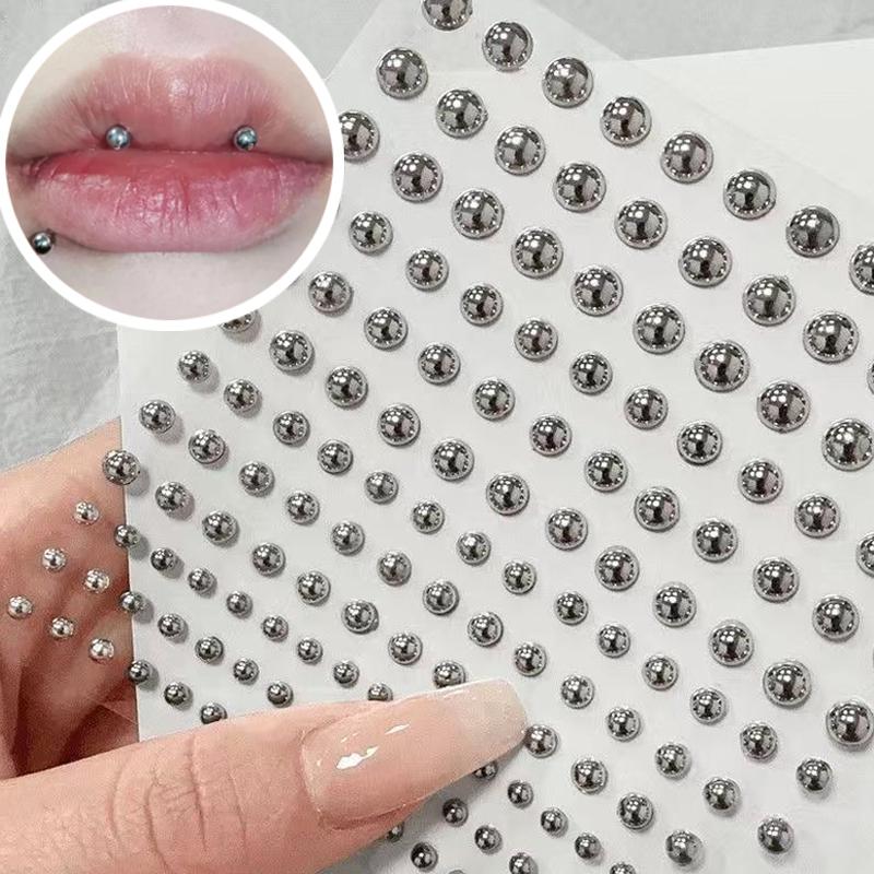 Fake Lip Eyebrow Ear Stickers Non Piercing Reusable Earring Studs ...