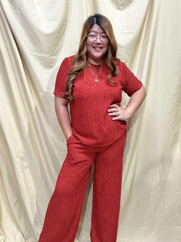 Prima Coords Pants Plus Size Large - 2XL Crepe Bark Fabric Garterized ...