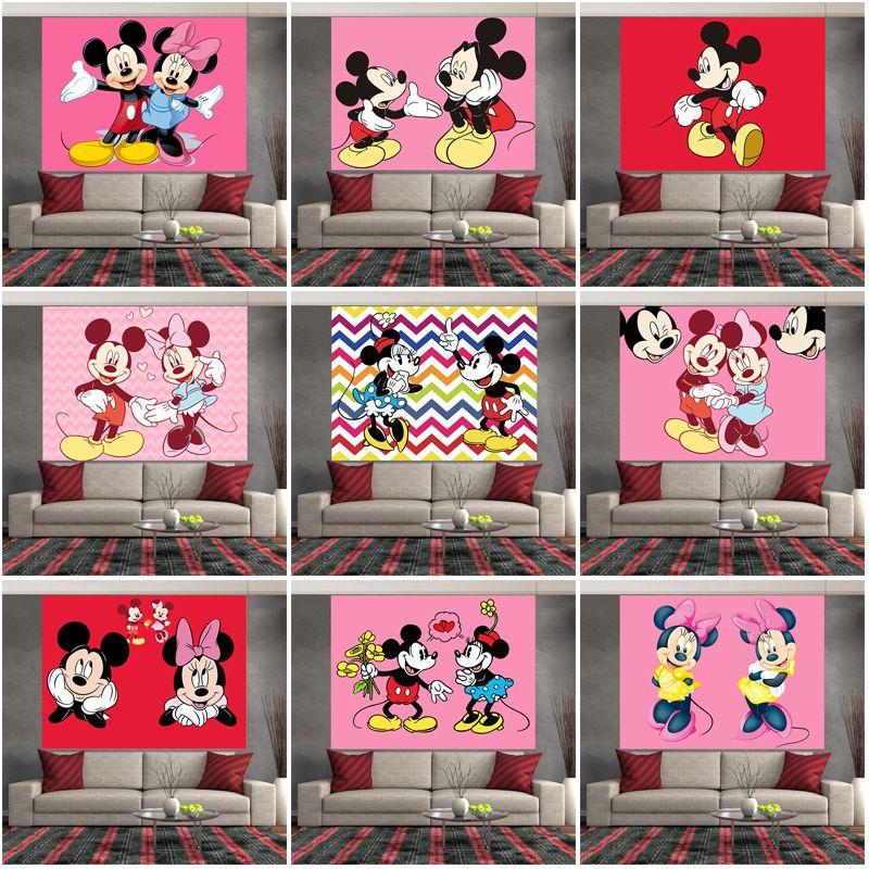 Cartoon Ins Mickey Minnie Mickey Mouse Tapestry Wall Cloth Hanging ...