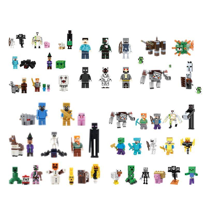 Mainan Blok Bangunan Minecraft Steve, Patung, Bata, Sesuai untuk ...