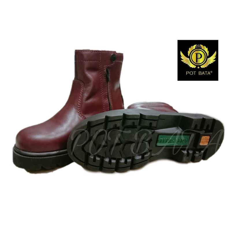 In STO leather zipper boots ankle safety shoes (Brown) Z - TikTok Shop ...