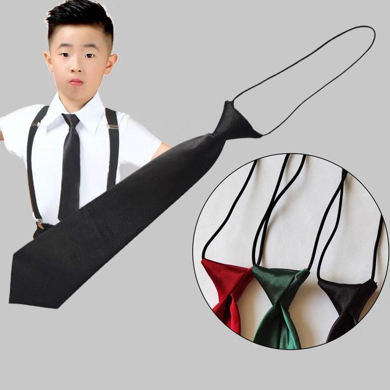 Baby Tie Black Polyester Elastic Slim Necktie Neck Tie For Child ...