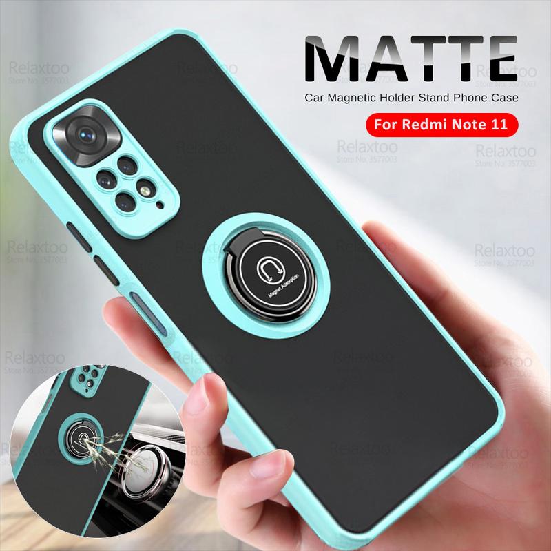 For Redmi Note 11 Pro Case Car Magnetic Holder Matte Armor Phone ...