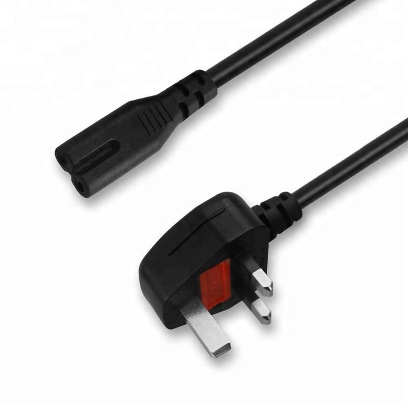 1.5M UK Power 3 Pin To 2 Pin Plug C7 Figure 8 C8 Power Cord Cable ...