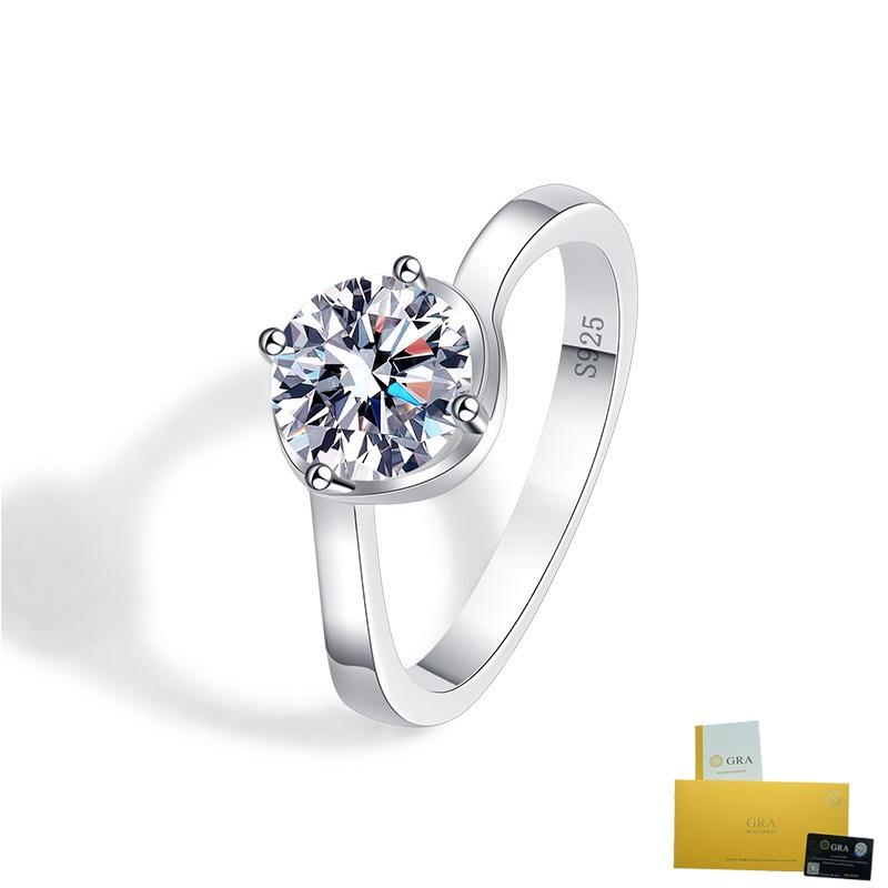 (with Gra Certificate) Simple Moissanite Ring Elegant White Ring ...