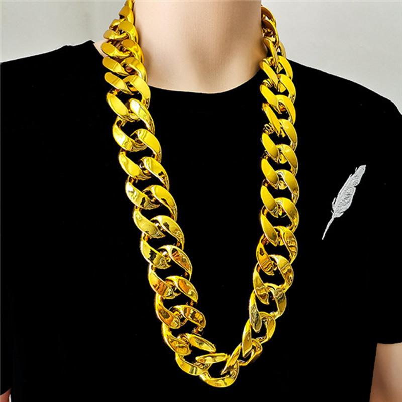 European Hip Hop CCB Exaggerated Big Gold Chain Plastic Simulation ...