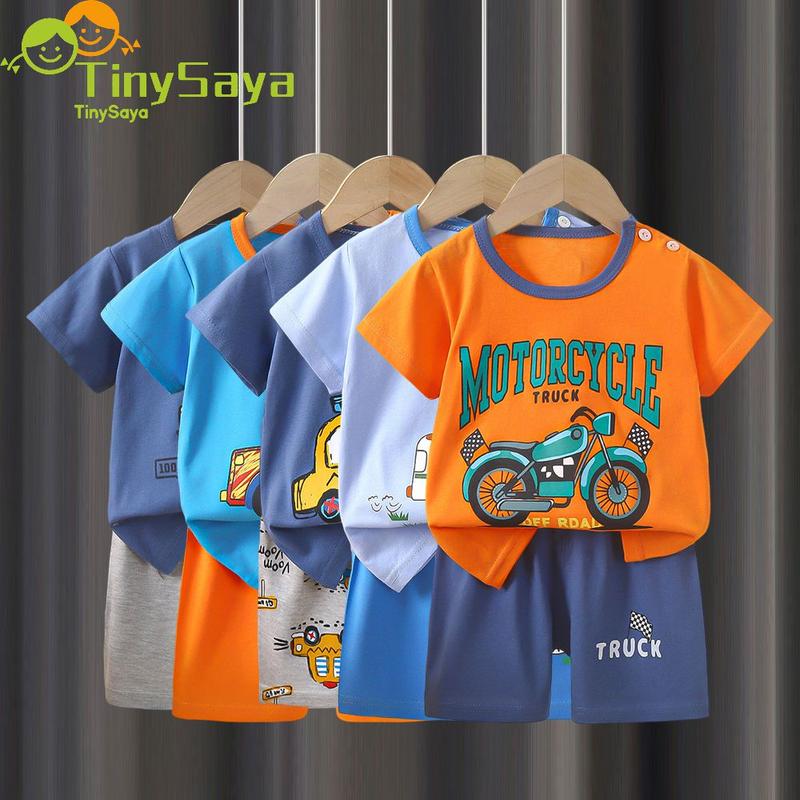 TinySaya Cartoon Boys Terno Sando Clothes Set for Kids Fashion - TikTok ...