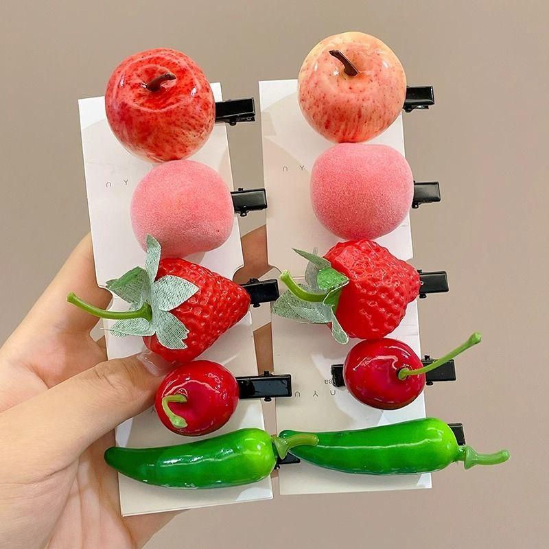Quirky Realistic Fruit Hair Clips for Women, Creative Personality ...