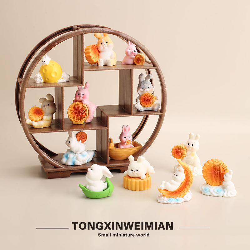 Hiasan Desktop Kek Bulan Arnab Comel, Mainan Rumah Bermain Miniatur ...