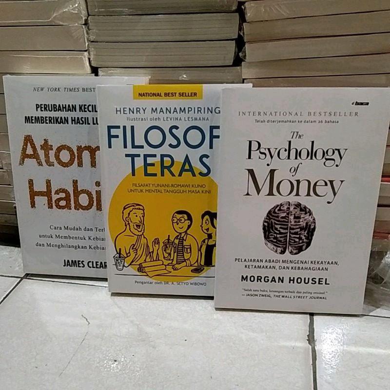 3 buku best seller filosofi teras - Atomic habits-Pskologyi Money ...